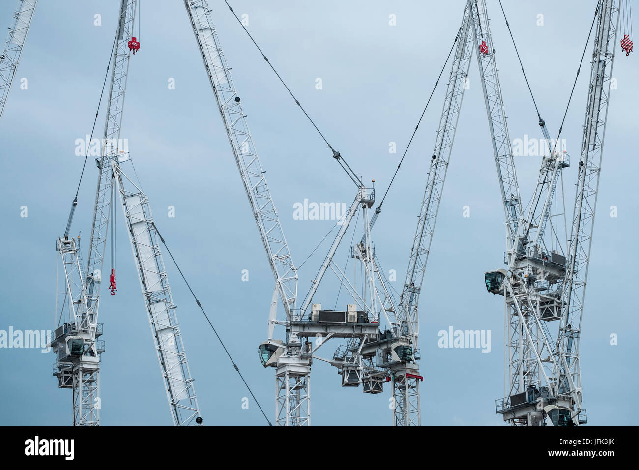 Many tall cranes above building site Stock Photo - Alamy