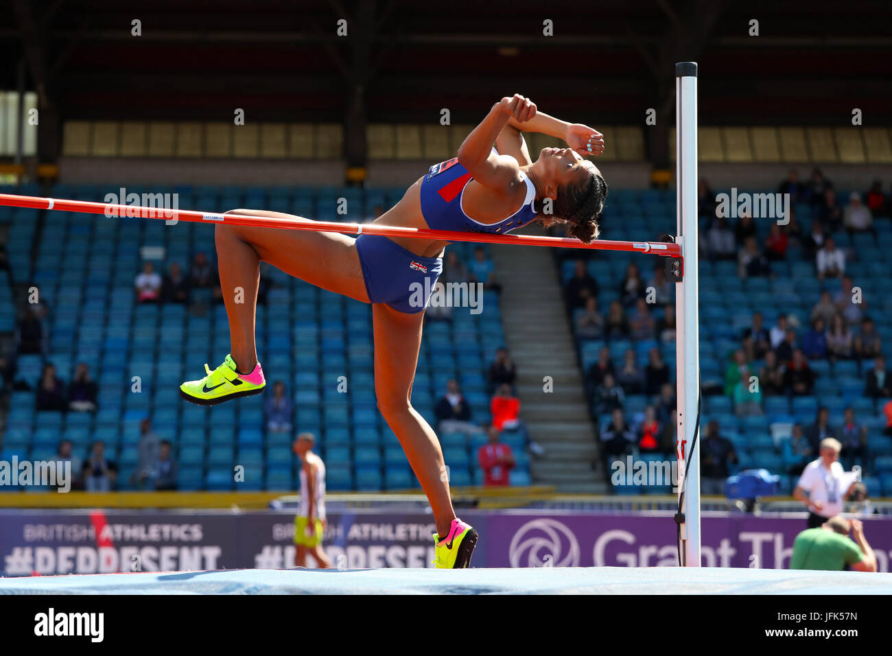 Morgan Lake competes in the Womens High Jump Final during day one of ...
