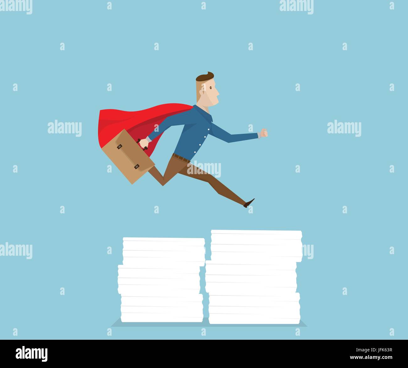 Cartoon illustration man jumping over hi-res stock photography and ...