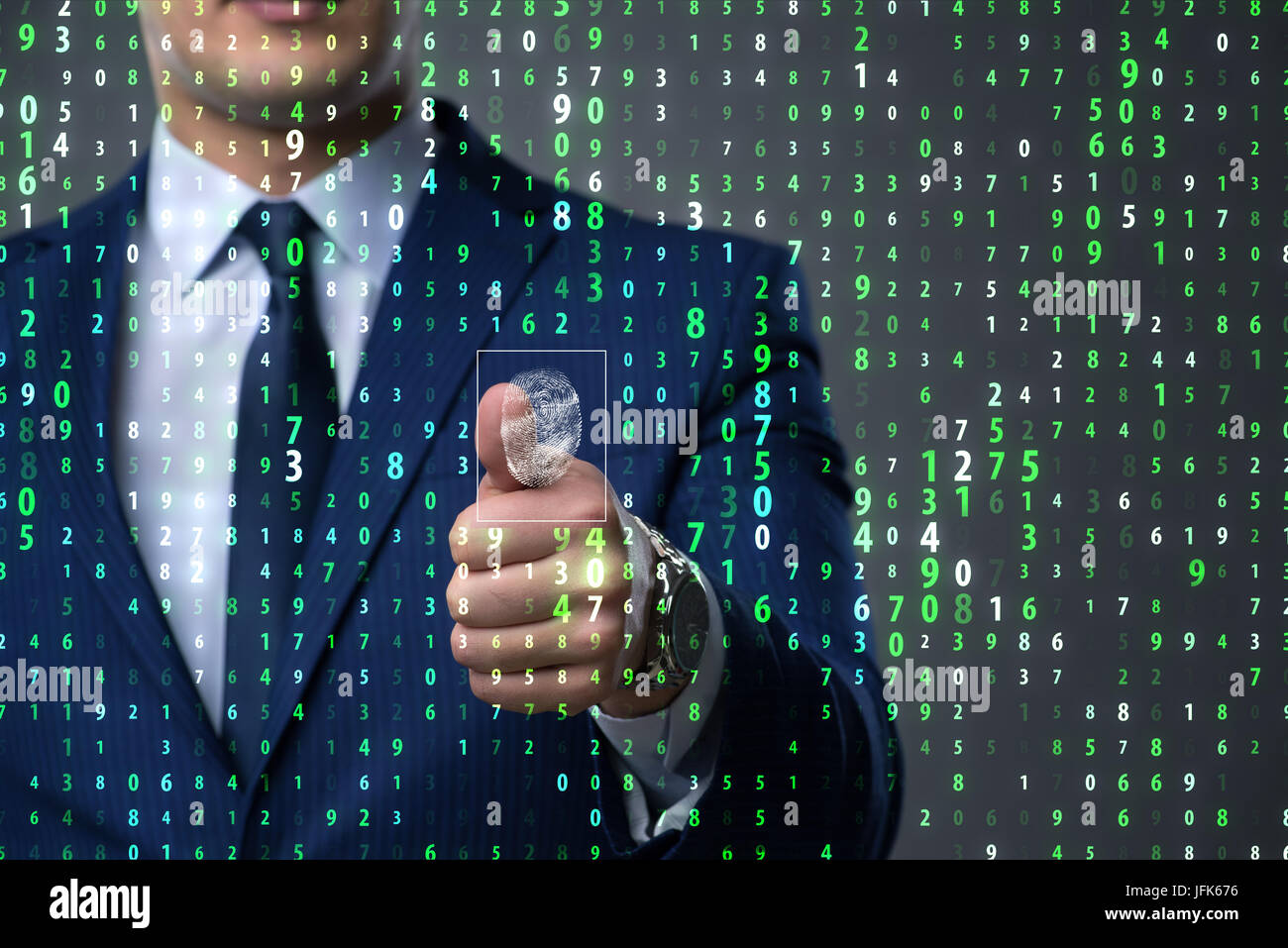 Biometric identification concept with fingerprints Stock Photo - Alamy