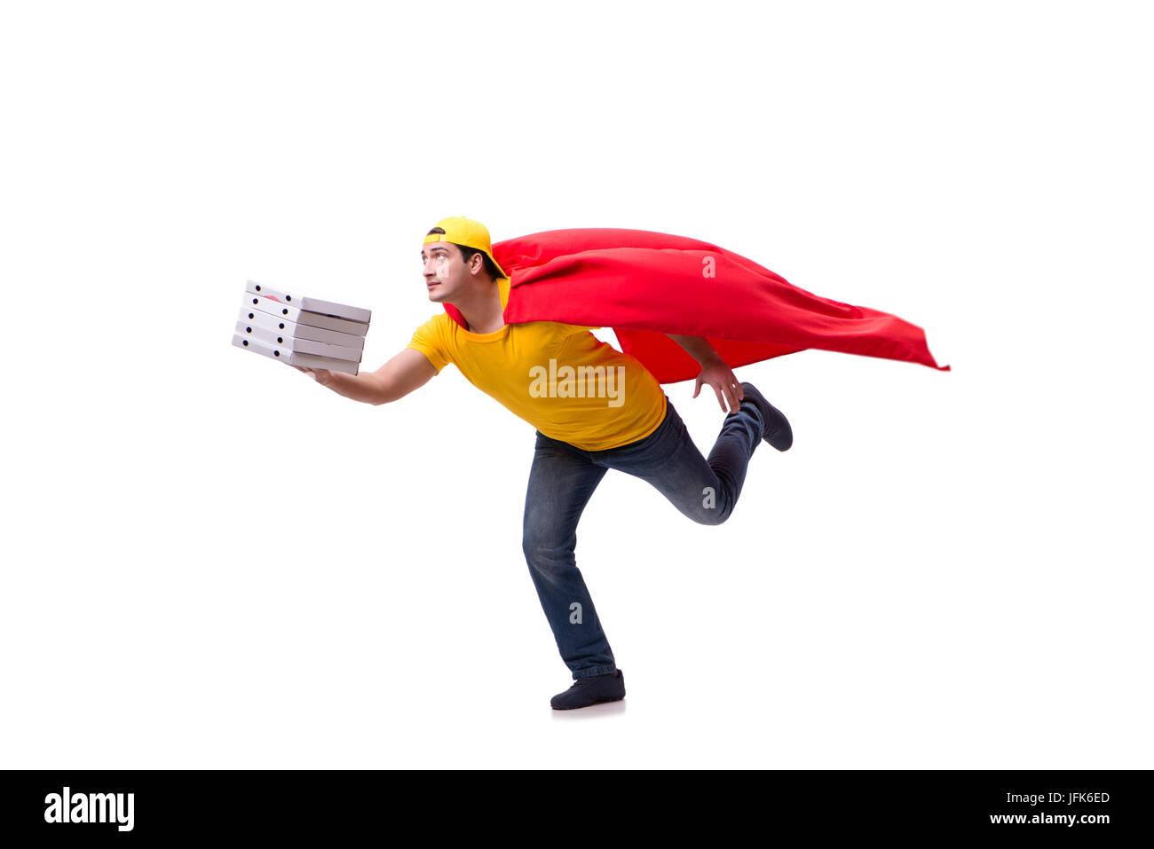 Delivery hero worker Cut Out Stock Images & Pictures - Alamy