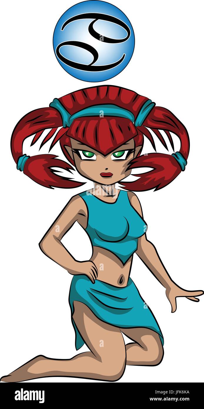 Cancer girl cartoon vector Stock Vector Image & Art - Alamy