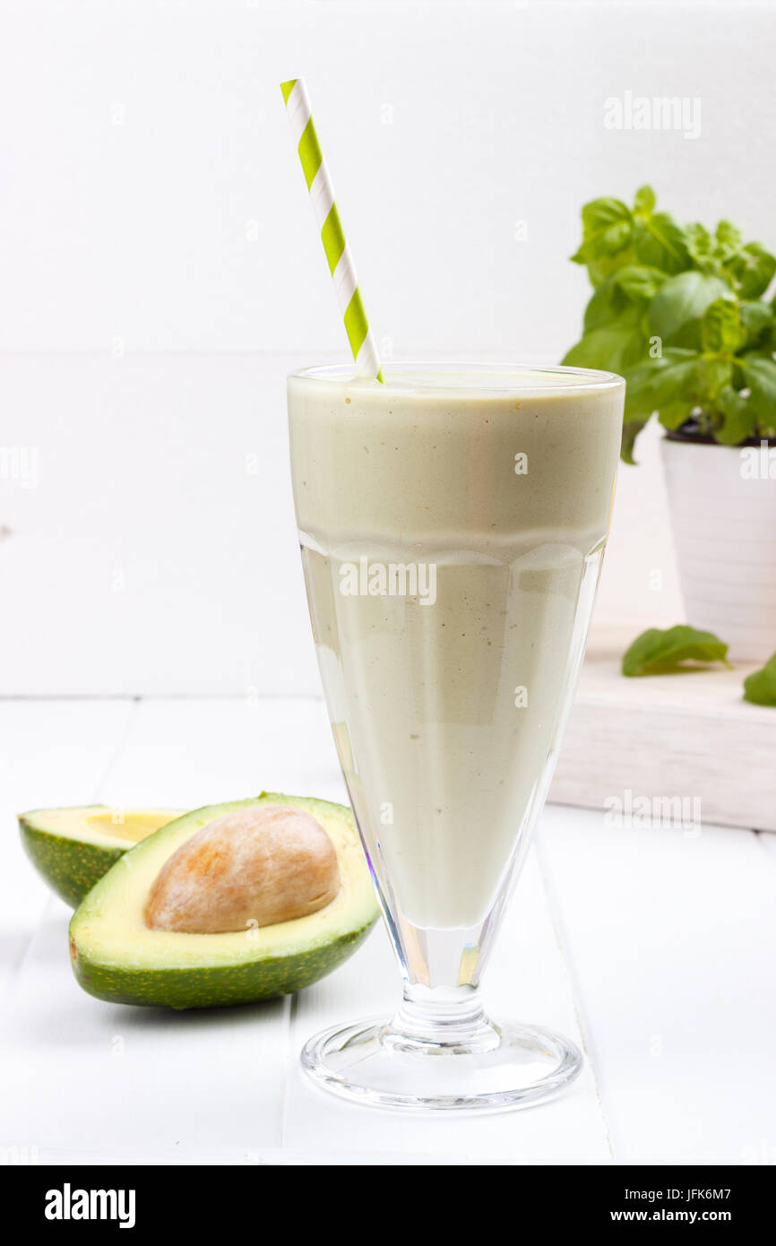 Avocado Shake or Smoothie Stock Photo - Alamy