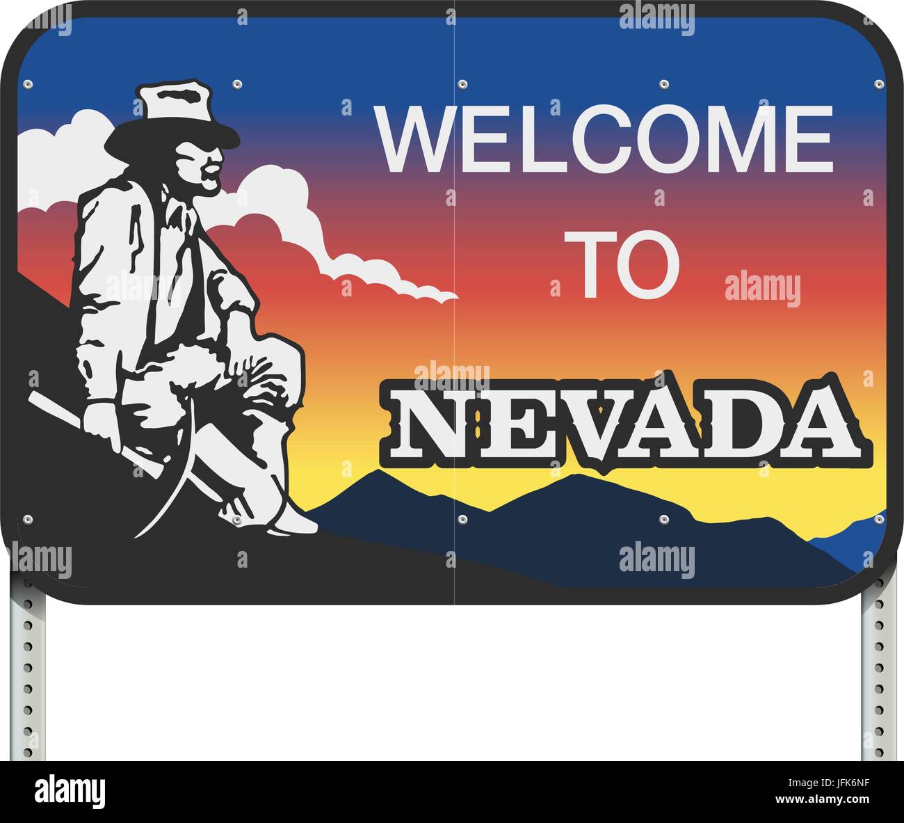 Vector illustration of the Nevada welcome road sign Stock Vector Image ...