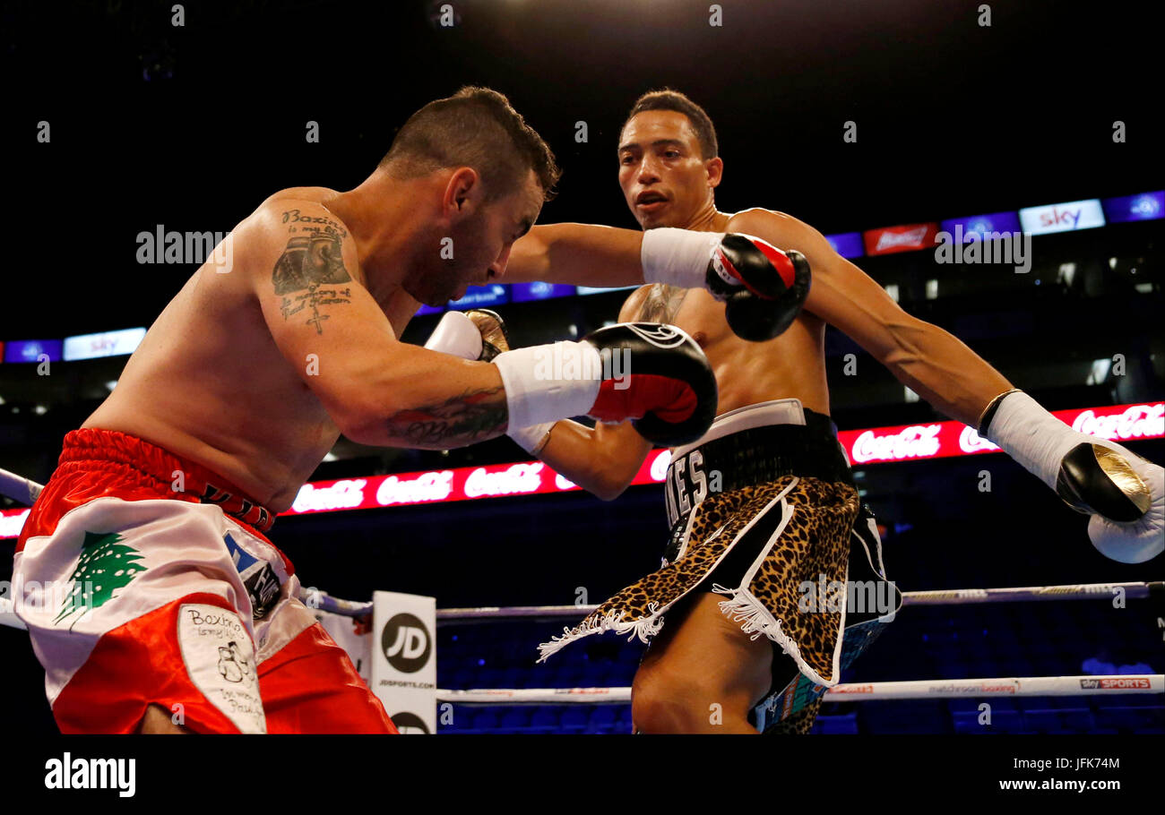 Morgan Jones (right) against Jade Karam in the Super-Middleweight ...