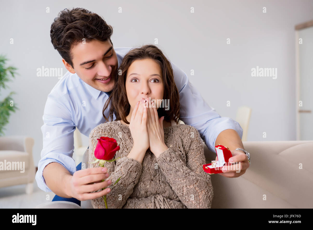 Handsome man making proposal girl hi-res stock photography and images ...