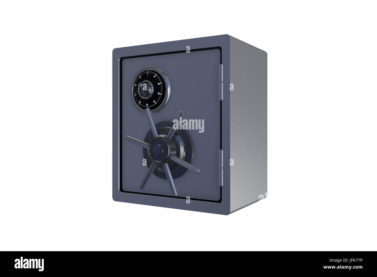 Steel money safe isolated on white - 3d rendering Stock Photo - Alamy
