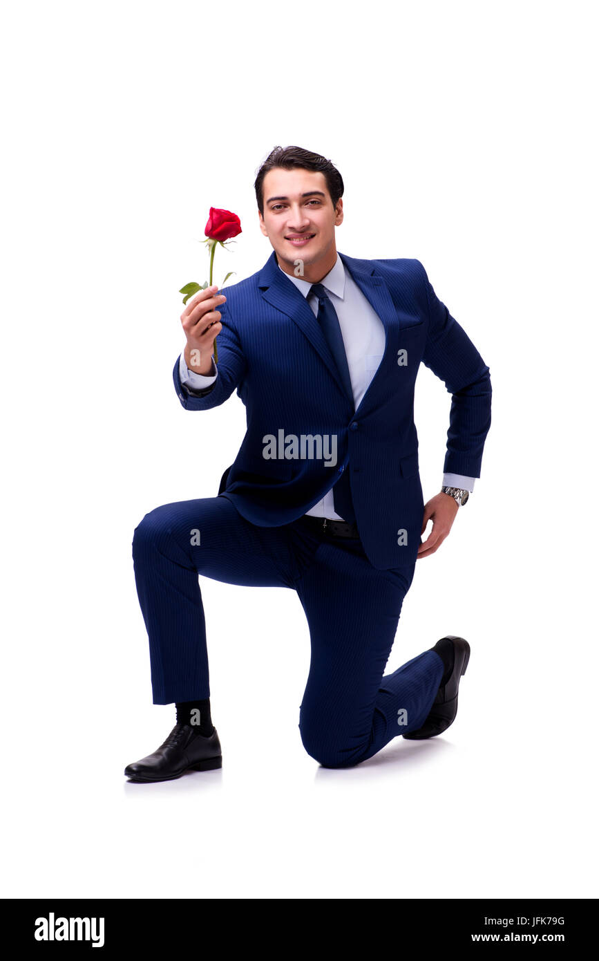 Romantic concept with man making marriage proposal Stock Photo - Alamy