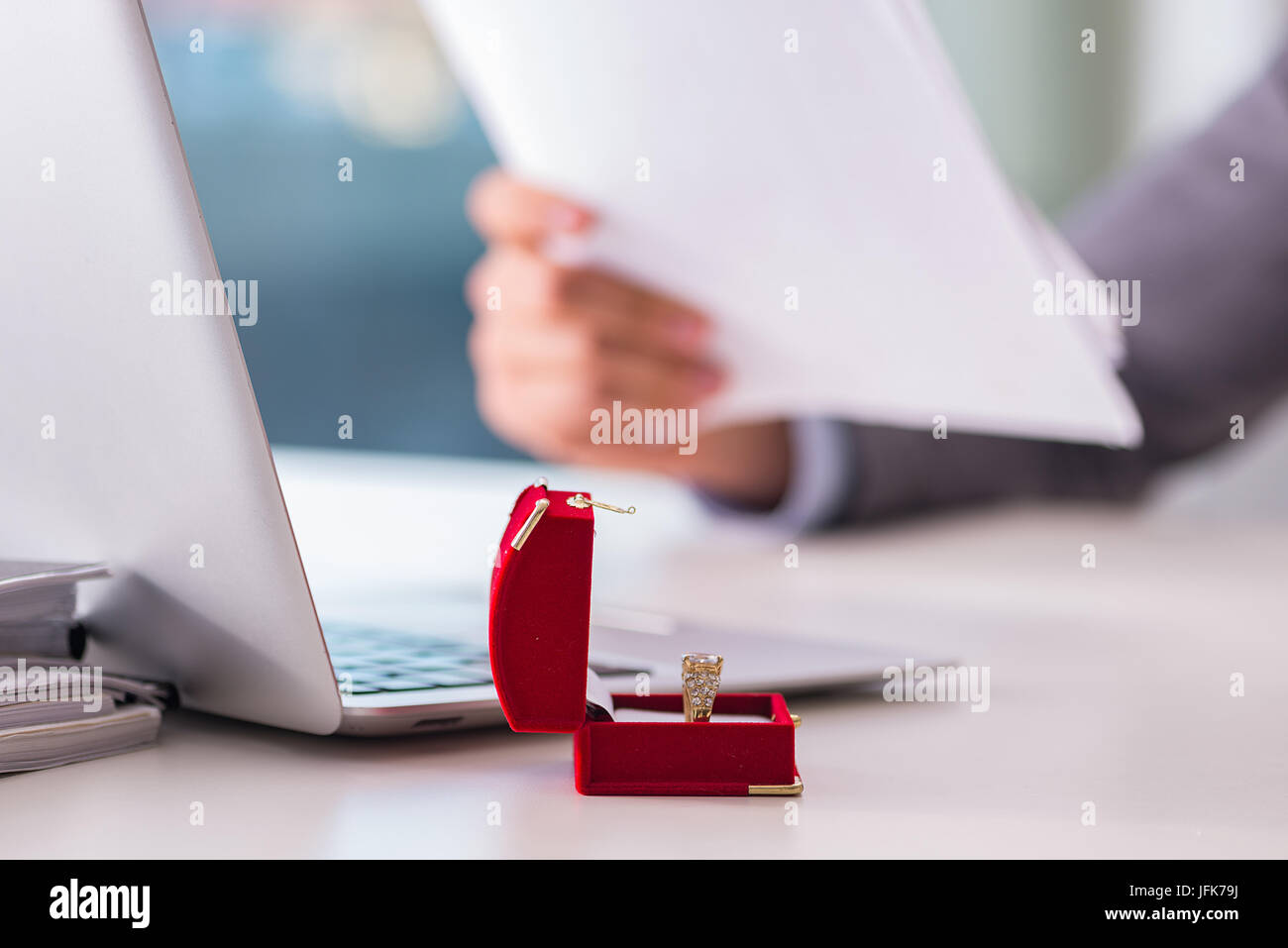 Romantic concept with man making marriage proposal Stock Photo - Alamy