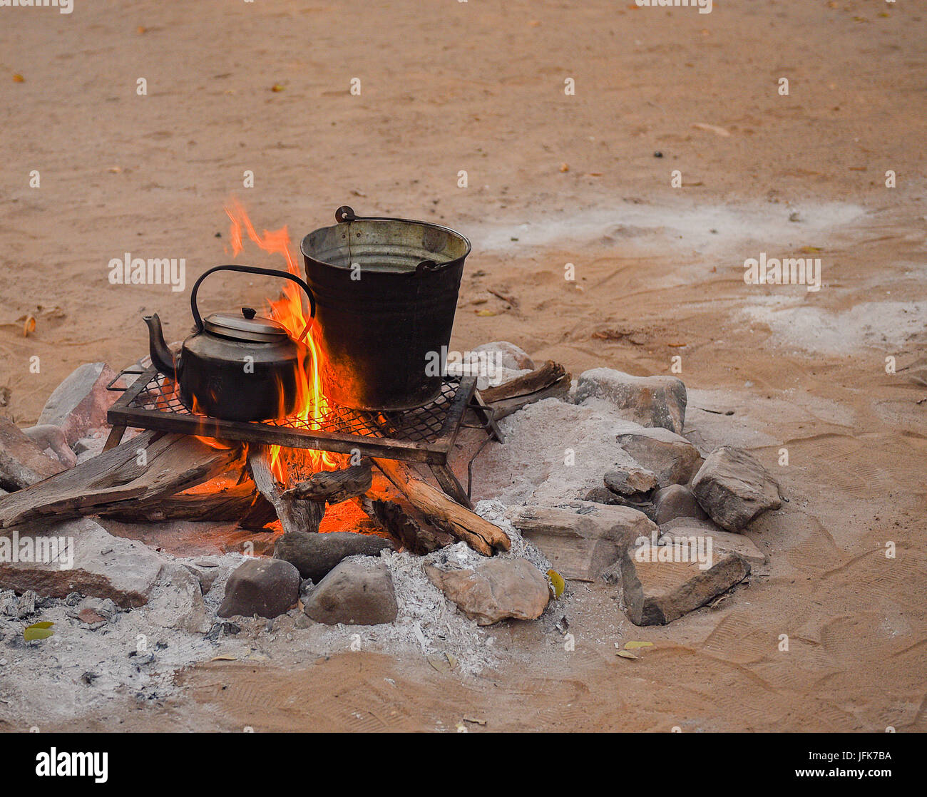 Bonfire in Etosha national park in Namibia South Africa Stock Photo - Alamy