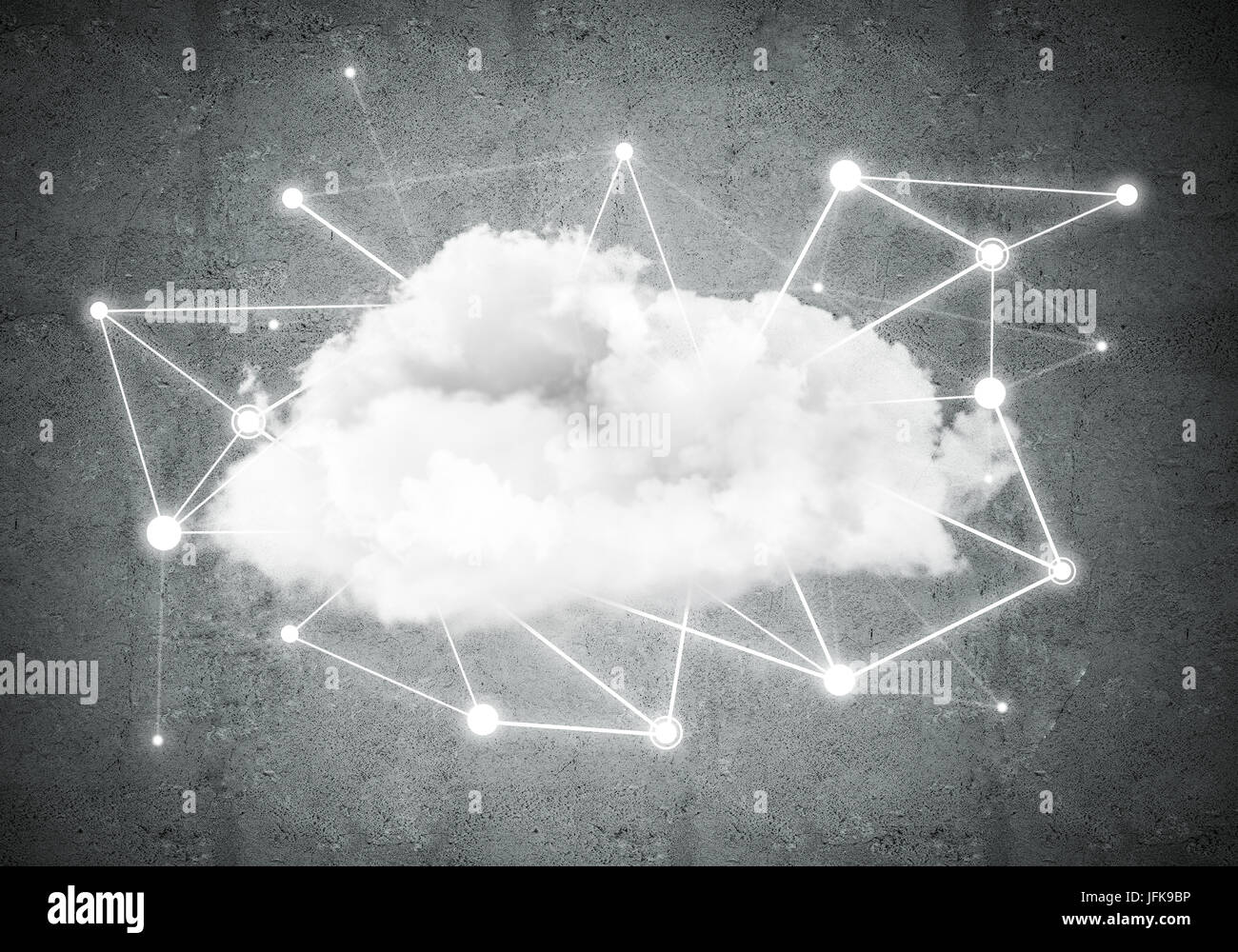 Background image with cloud computing connection concept on concrete ...