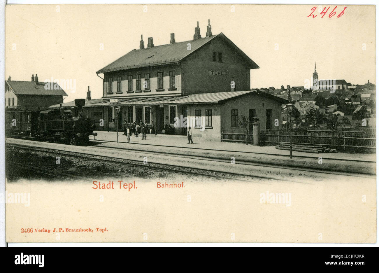 02466-Teplitz Stadt-1902-Bahnhof-Brück & Sohn Kunstverlag Stock Photo ...