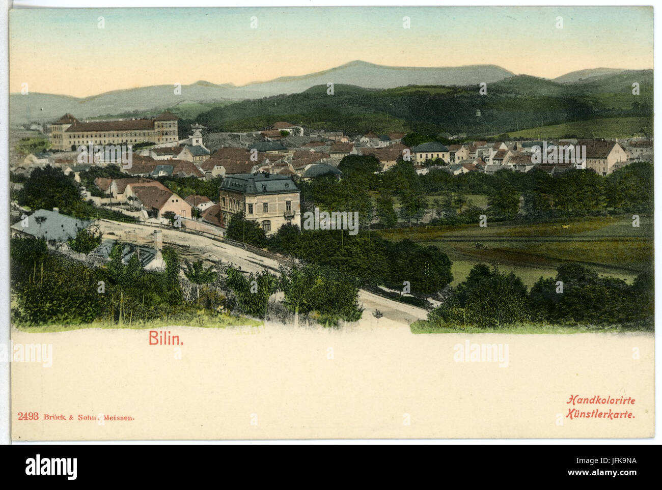 02493-Bilin-1902-Totalansicht-Brück & Sohn Kunstverlag Stock Photo - Alamy