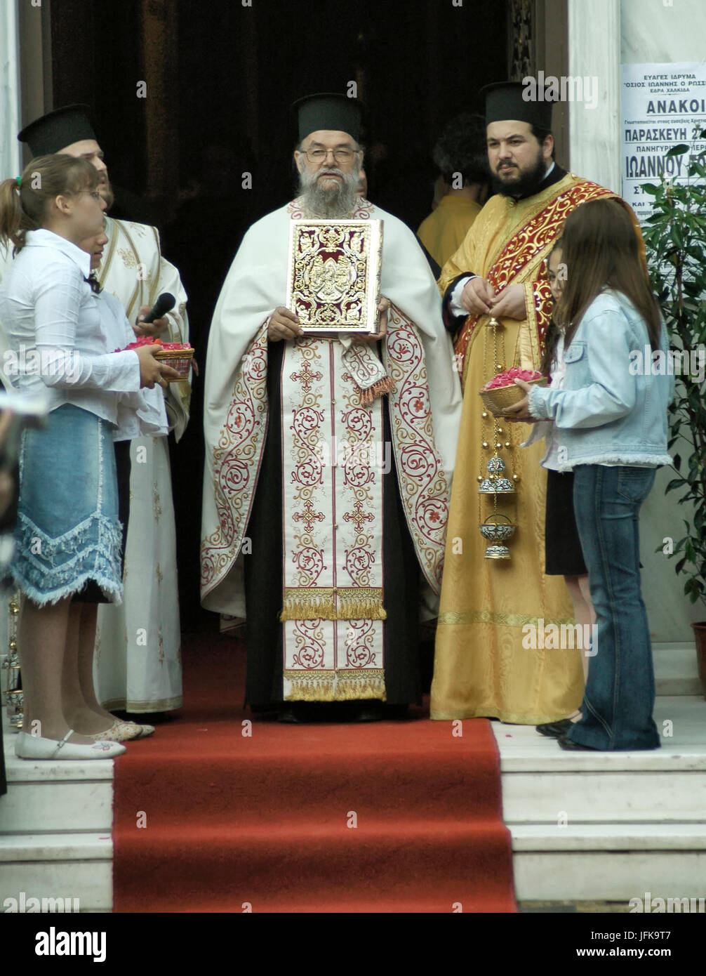 Greek Orthodox leader starting the celebration honoring Saint John the ...