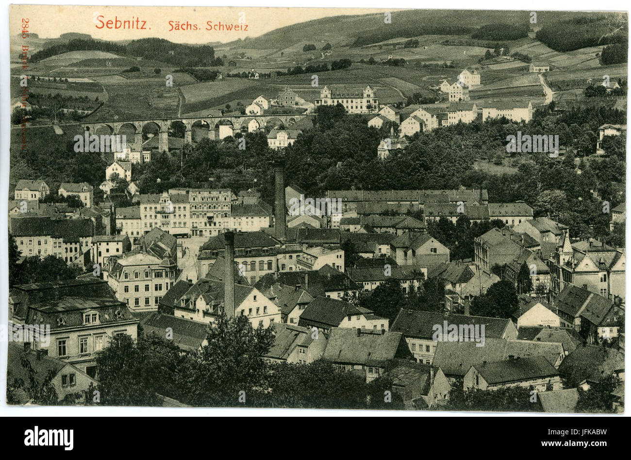 02845-Sebnitz-1903-Blick auf Sebnitz mit Eisenbahnviadukt-Brück & Sohn ...