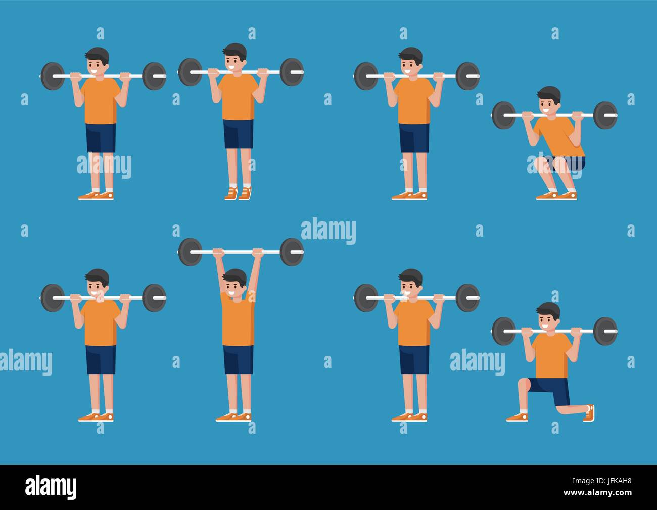 Man gym weights squat not woman Stock Vector Images - Alamy