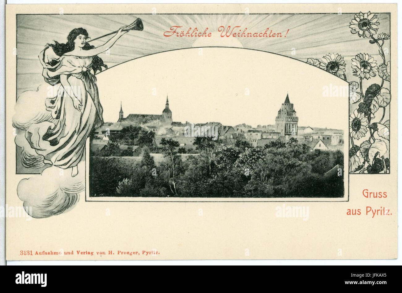 03131-Pyritz-1903-Ortsansicht - Neujahr-Brück & Sohn Kunstverlag Stock ...