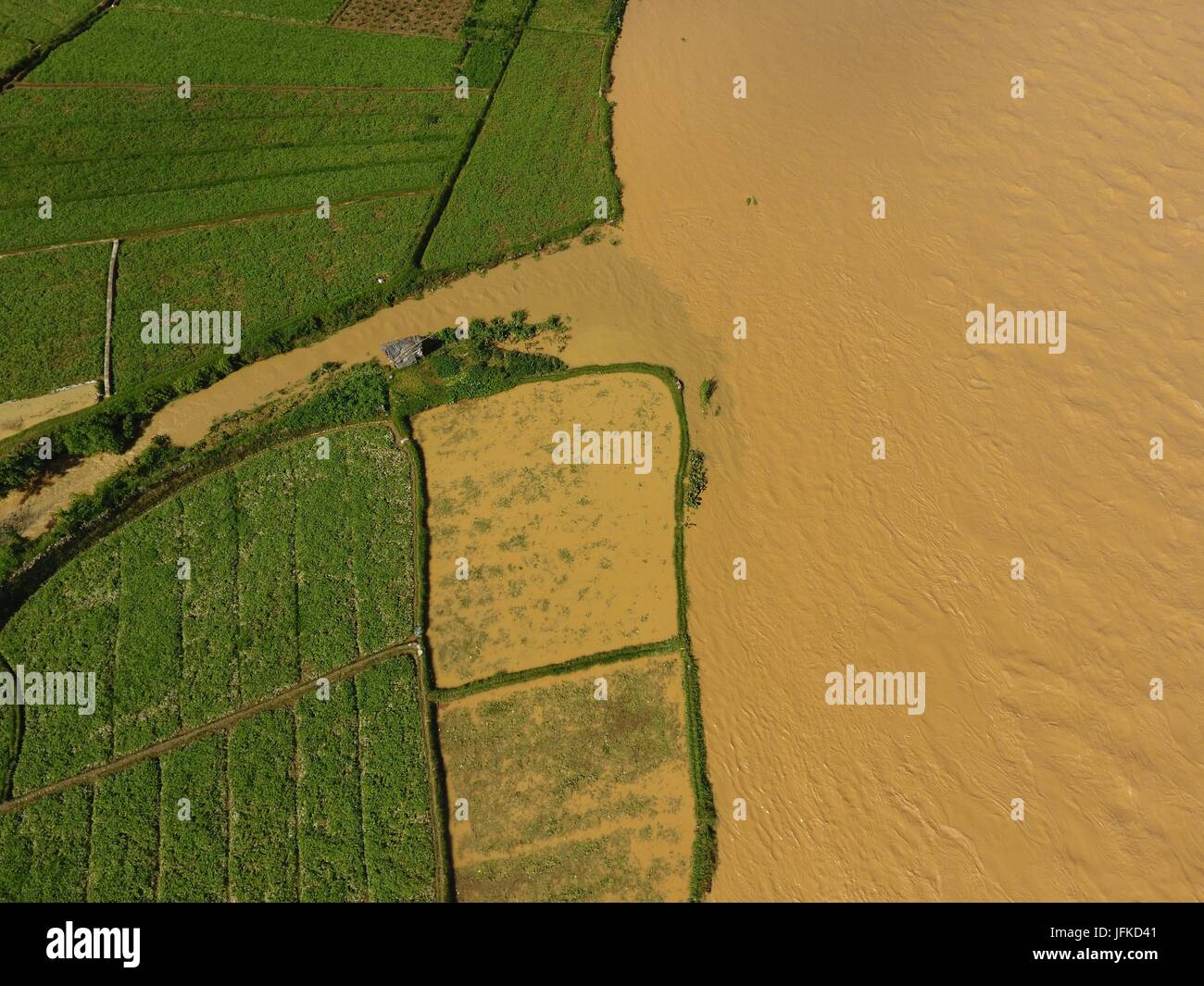 Rongjiang. 1st July, 2017. Aerial photo taken on July 1, 2017 shows ...