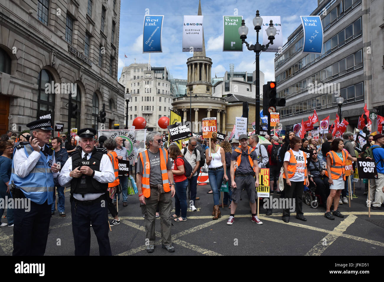 London, UK. 1st July 2017. The Not One More Day, Tories out national ...