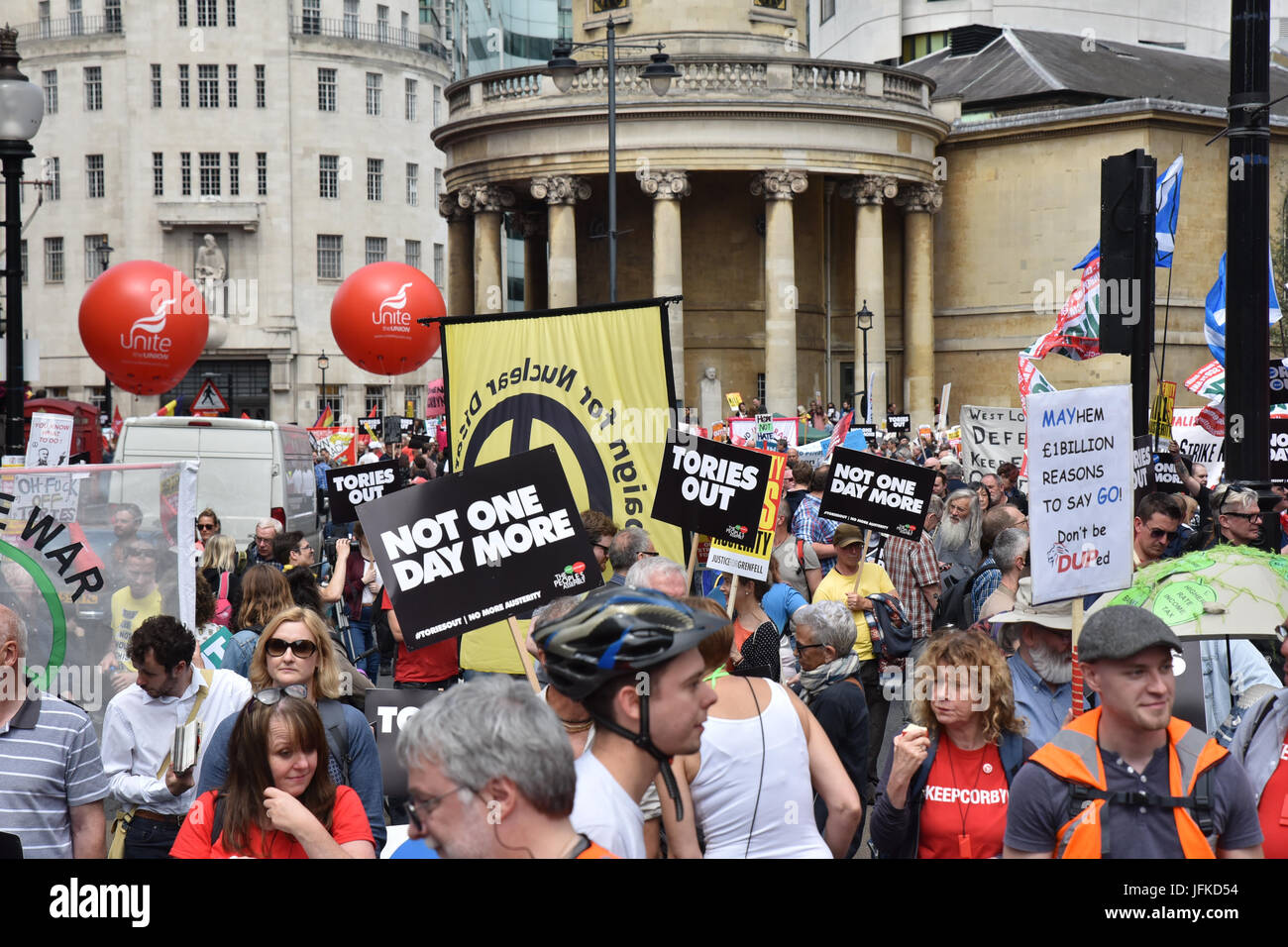 London, UK. 1st July 2017. The Not One More Day, Tories out national ...