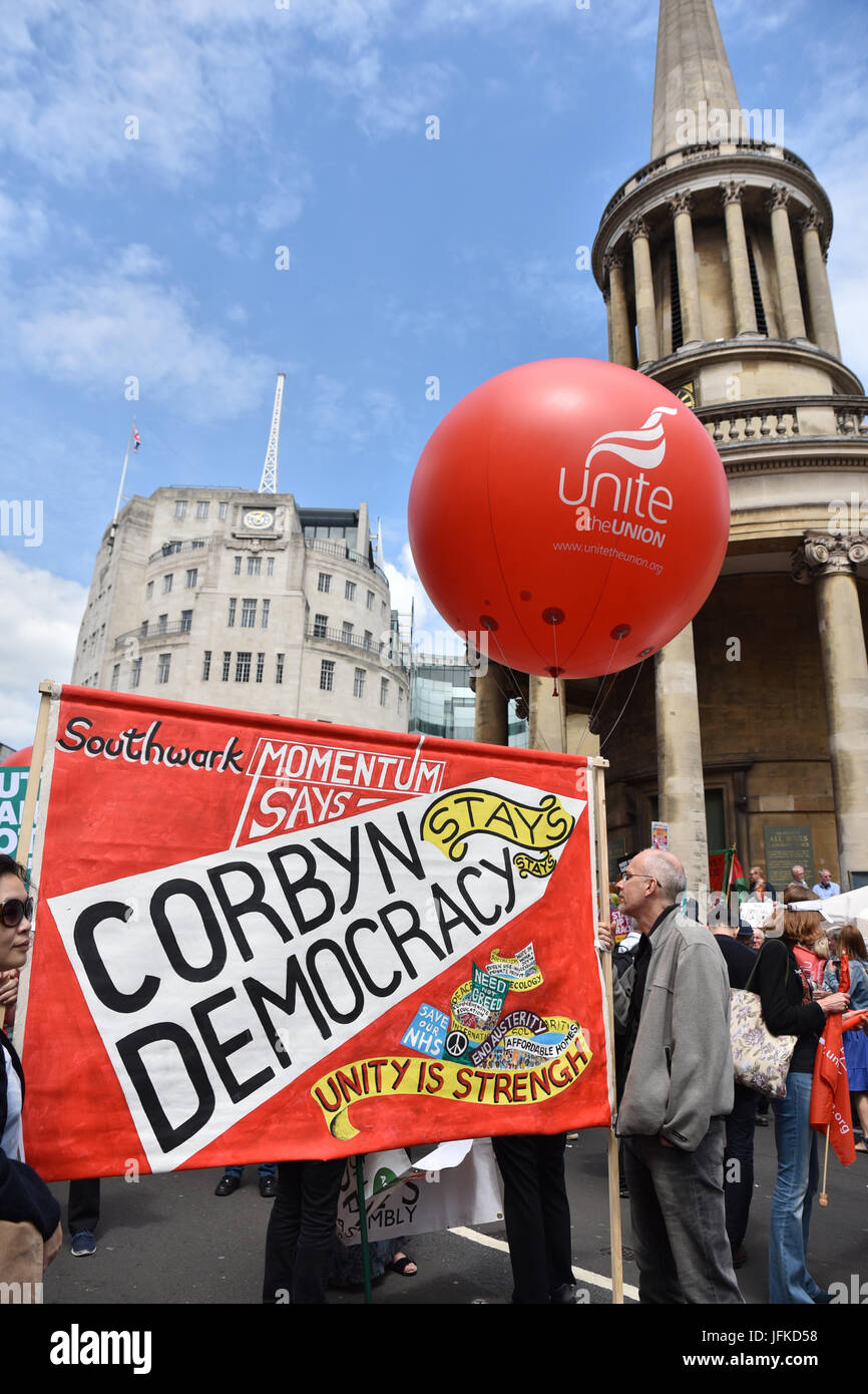 London, UK. 1st July 2017. The Not One More Day, Tories out national ...