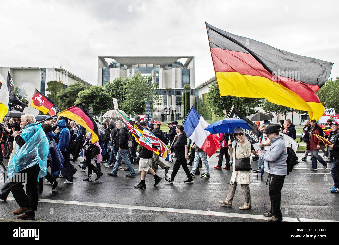 Berlin, Germany. 1st July, 2017. Participants of a right-wing ...