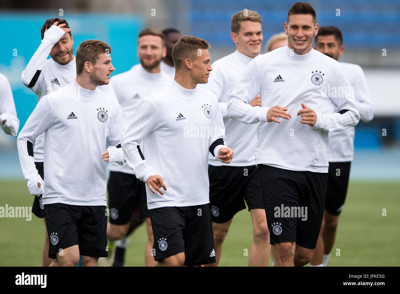 St. Petersburg, Russia. 1st July, 2017. Timo Werner (L-r), Joshua ...
