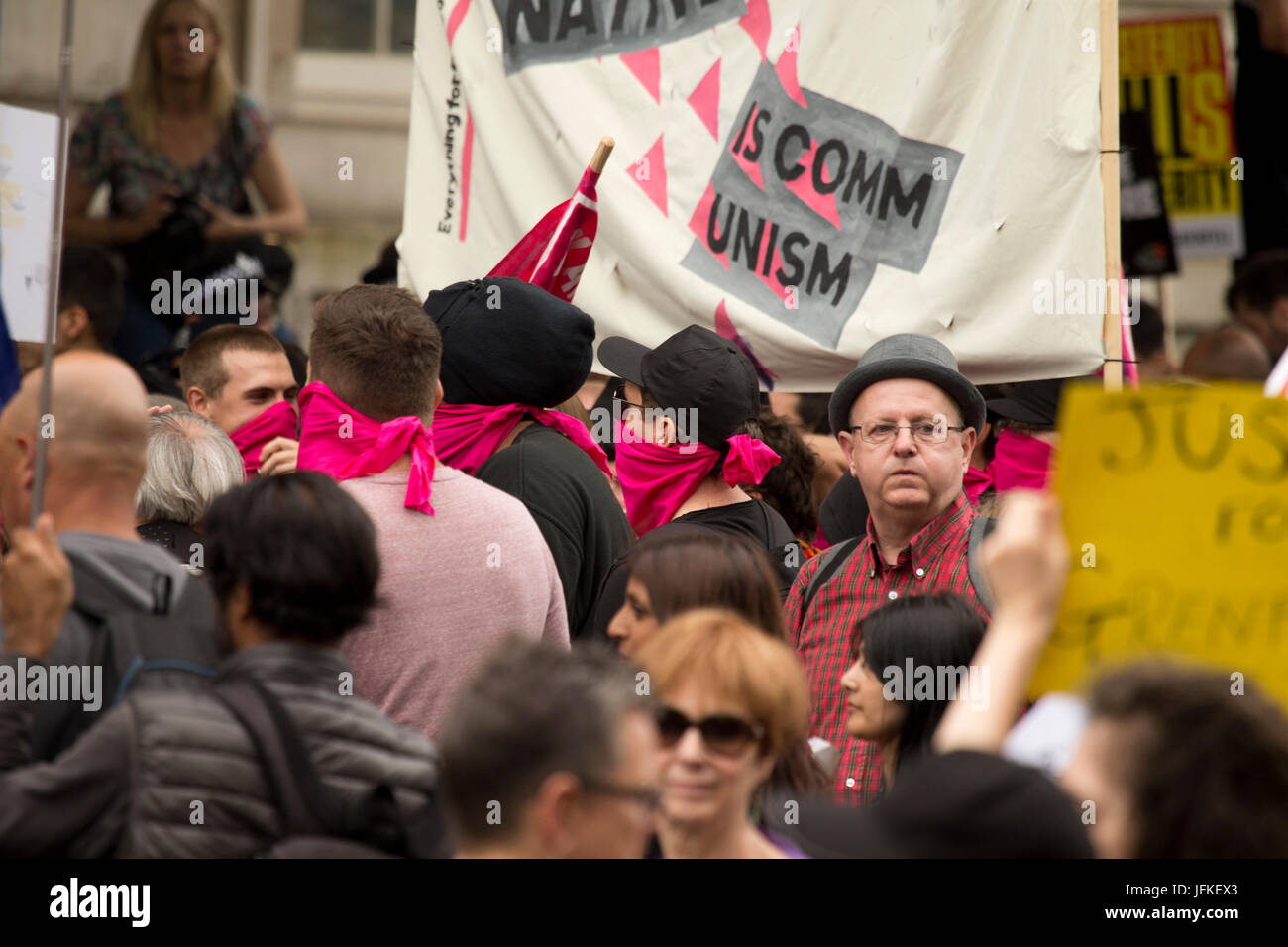 London, UK. 01st July, 2017. Thousands of people on the Not One More ...