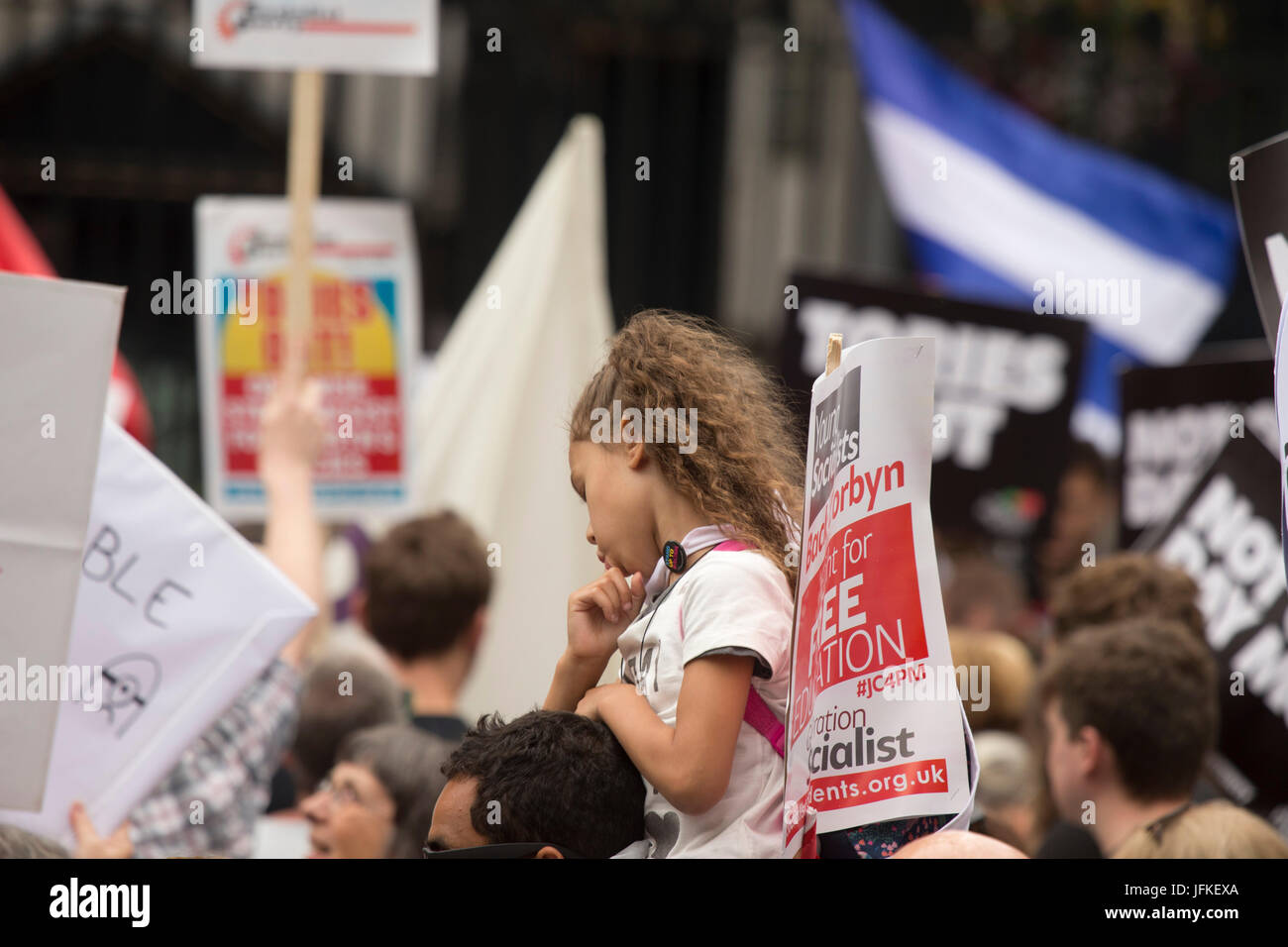 London, UK. 01st July, 2017. Thousands of people on the Not One More ...