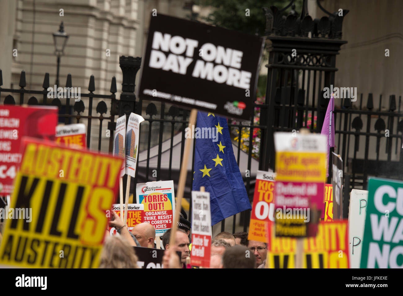 London, UK. 01st July, 2017. Thousands of people on the Not One More ...