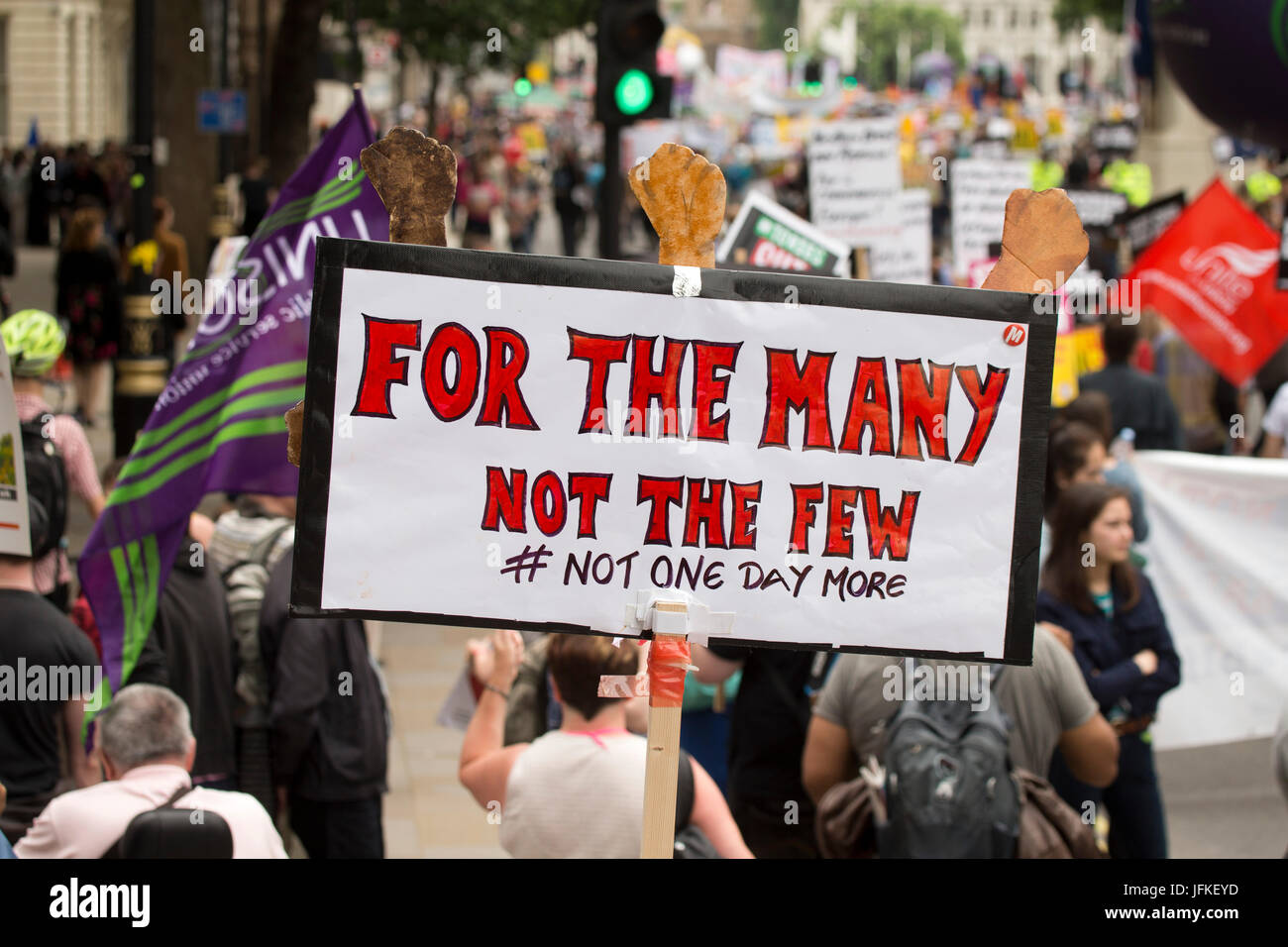 London, UK. 01st July, 2017. Thousands of people on the Not One More ...