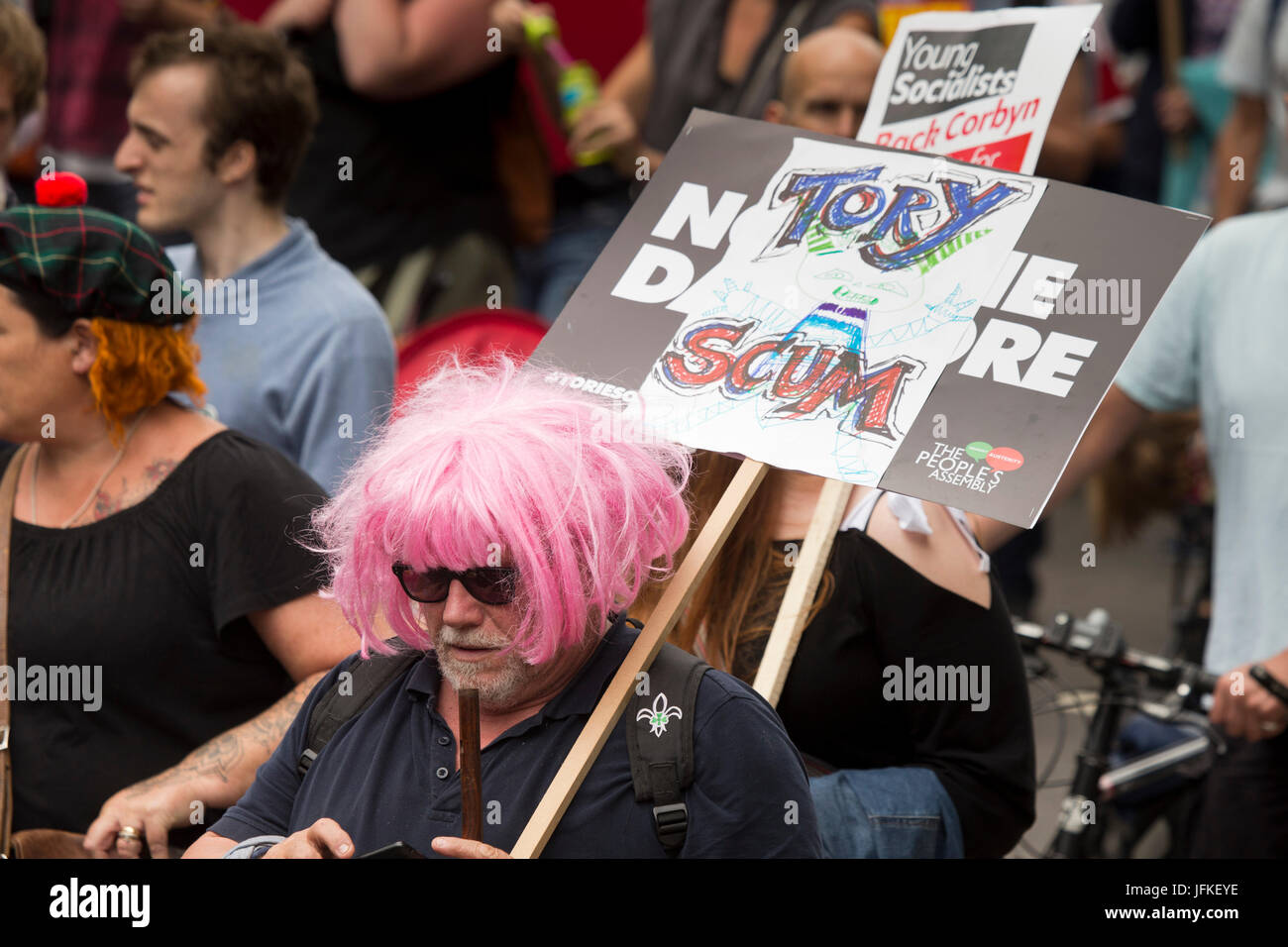 London, UK. 01st July, 2017. Thousands of people on the Not One More ...