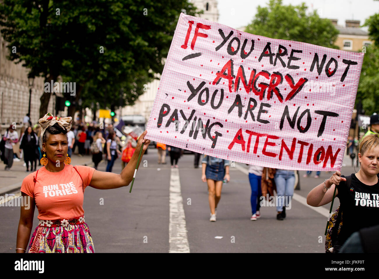 London, UK. 01st July, 2017. Thousands of people on the Not One More ...