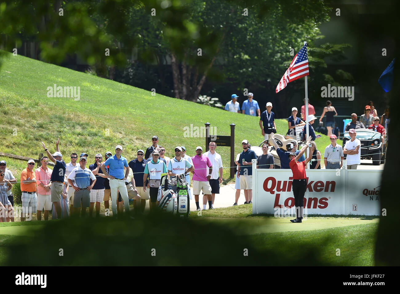 Potomac, Maryland, USA. 01st July, 2017. Curtis Luck (AUS) tees off at ...
