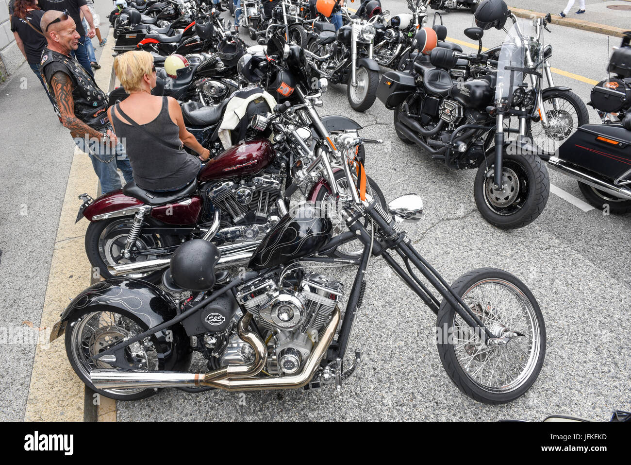 Lugano, Switzerland. 1st July, 2017. Harley Davidson motorbike at the ...
