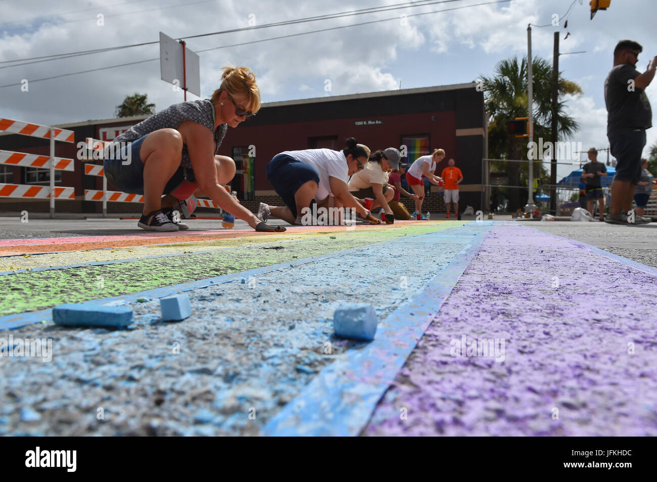 Gay pride flag crosswalk hi-res stock photography and images - Alamy