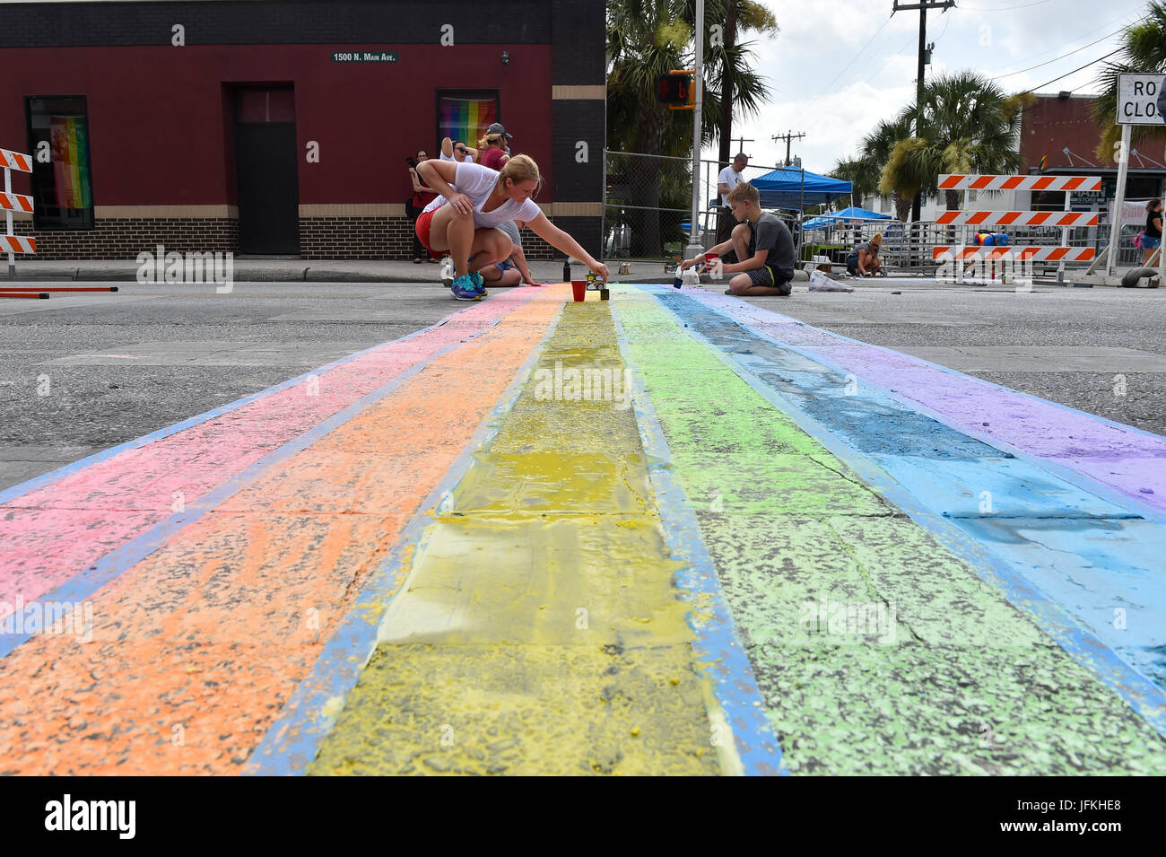 Gay pride flag crosswalk hi-res stock photography and images - Alamy