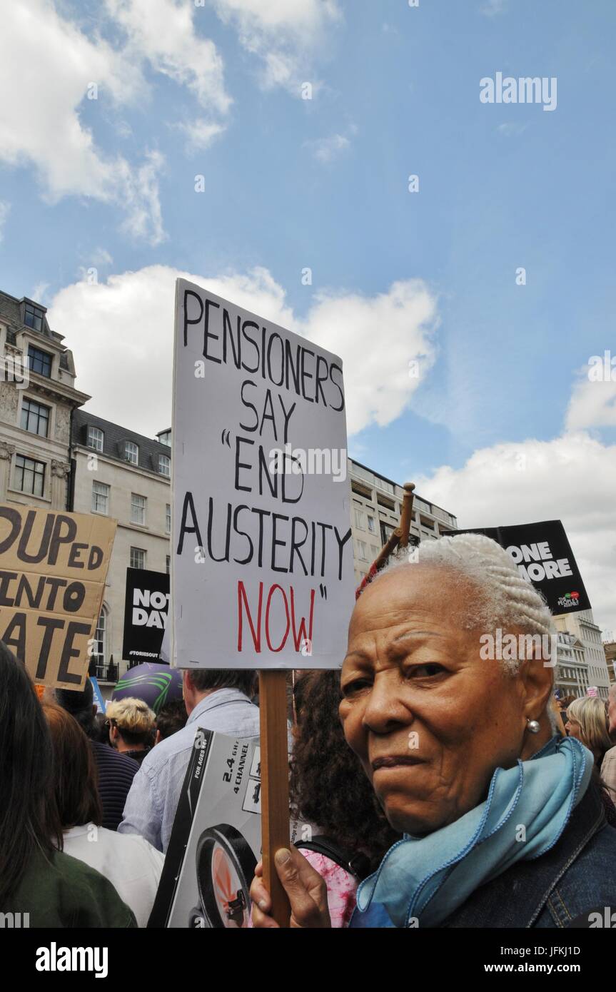 Elderly mixed race lady with cane row plaits hi-res stock photography ...