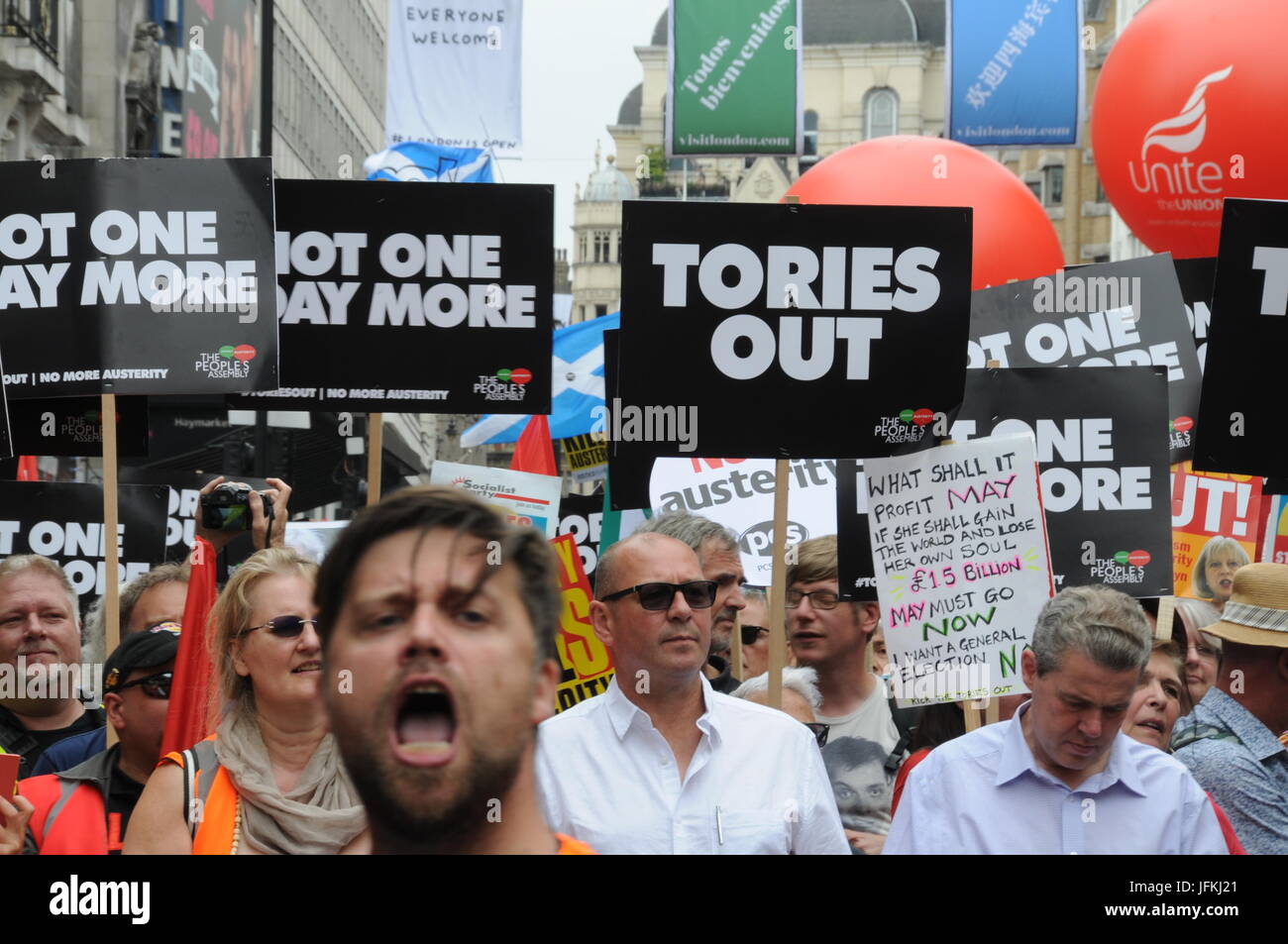 John McDonnell's Anti-Tory March in London Stock Photo - Alamy