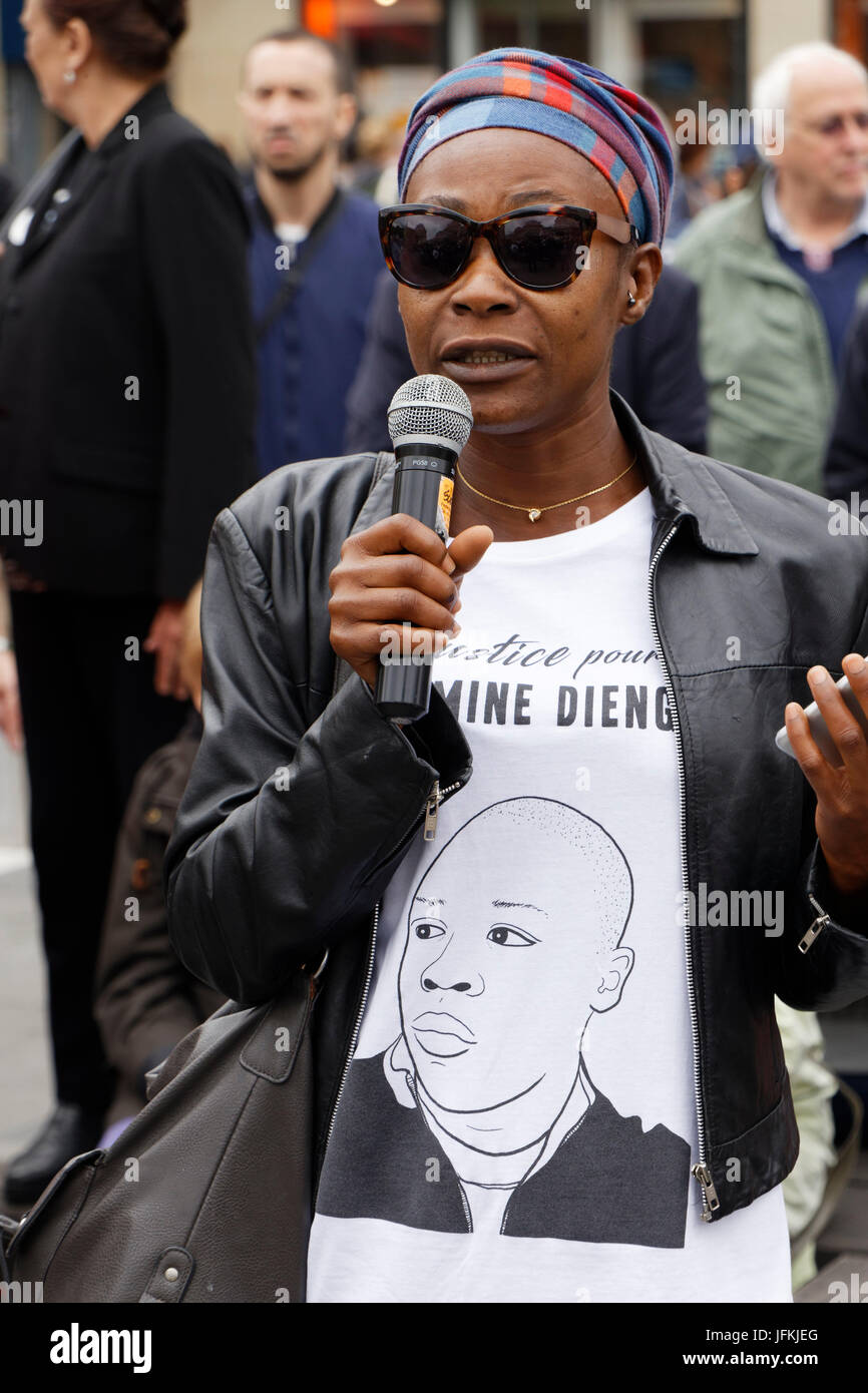 Paris, France. 1st July, 2017. Ramata Dieng, Lamine Dieng's sister ...
