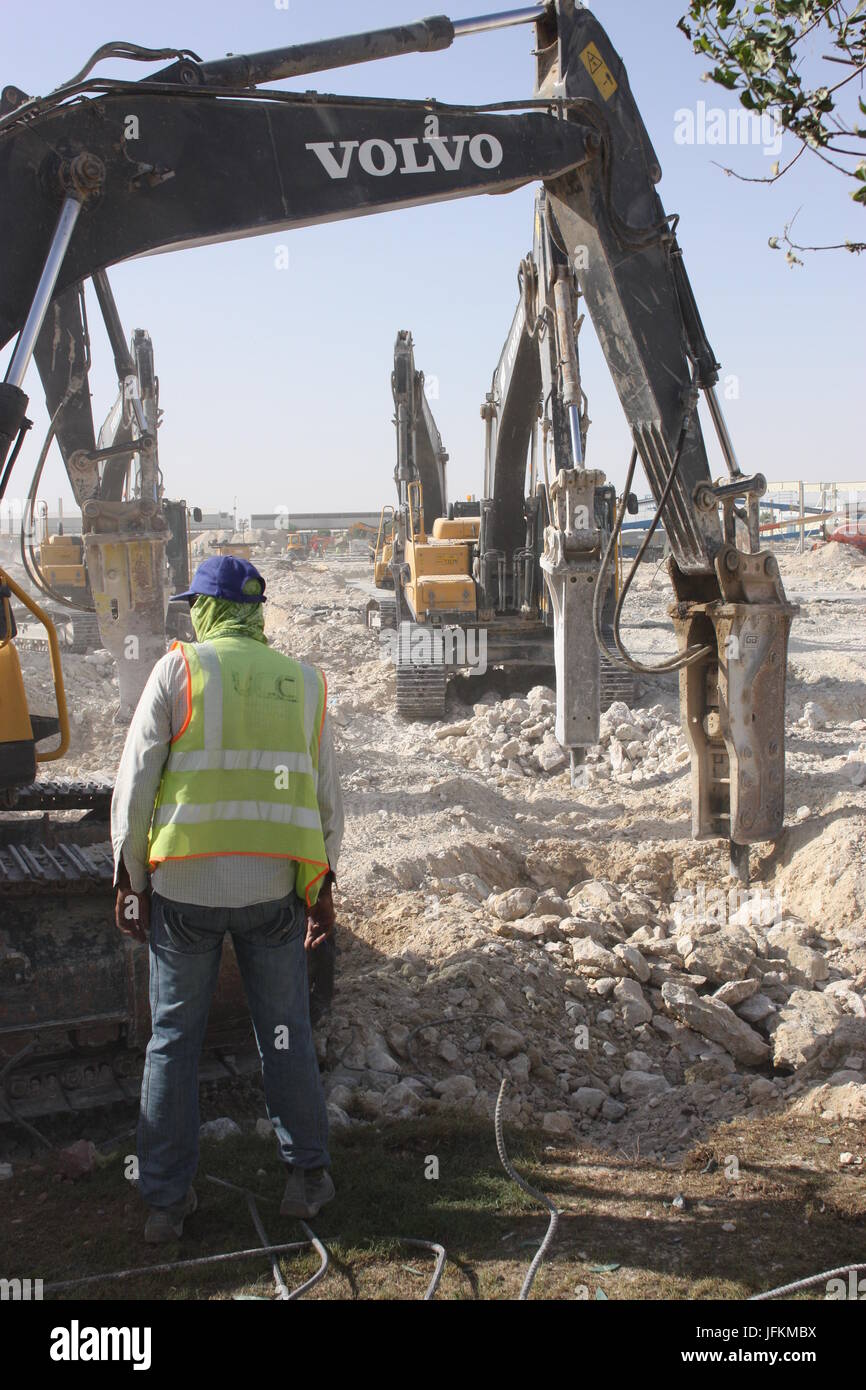 Doha, Qatar. 22nd June, 2017. View of a construction site for cattle ...