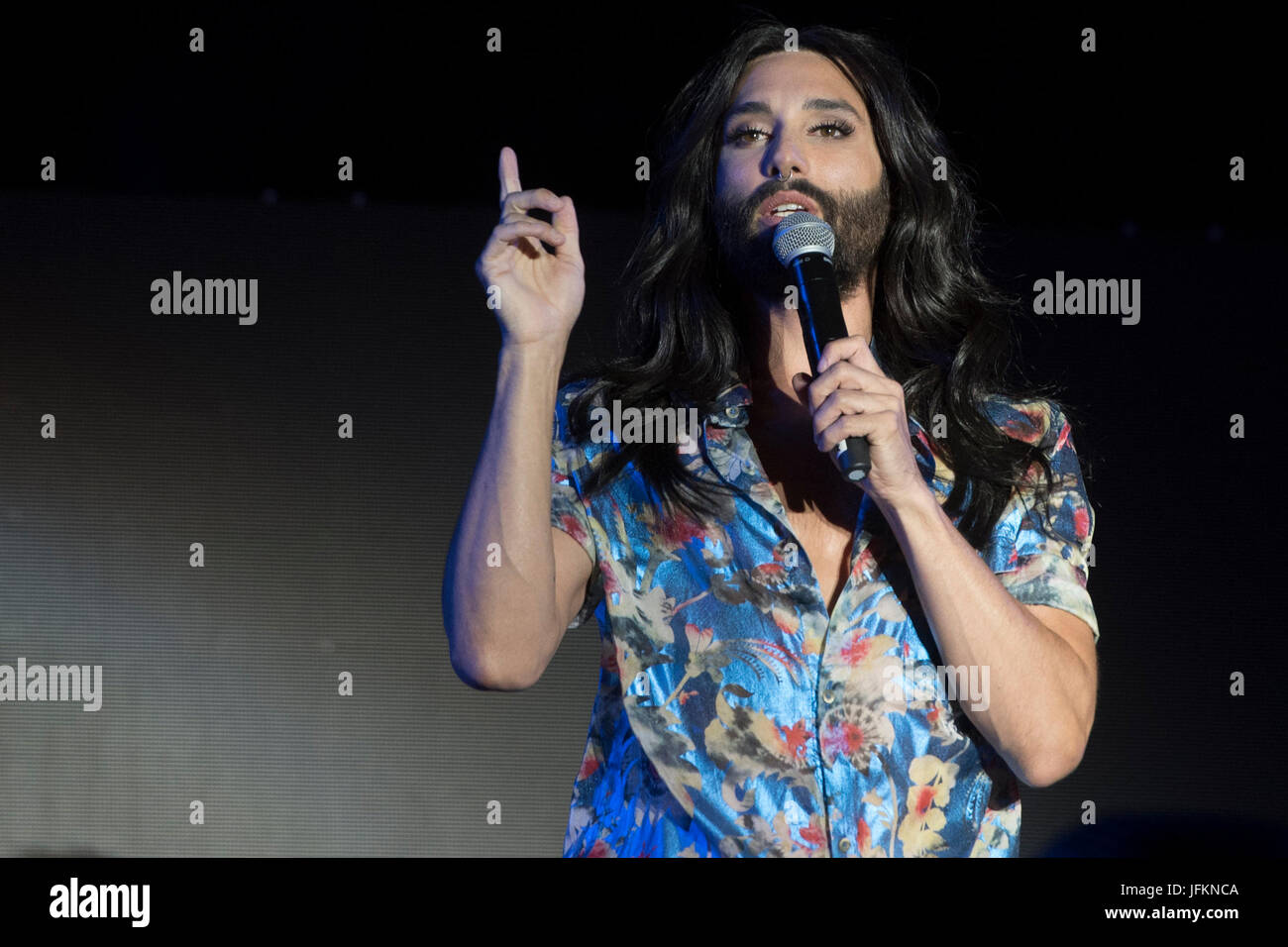 Madrid, Spain. 02nd July, 2017. Singer Conchita Wurst during the ...
