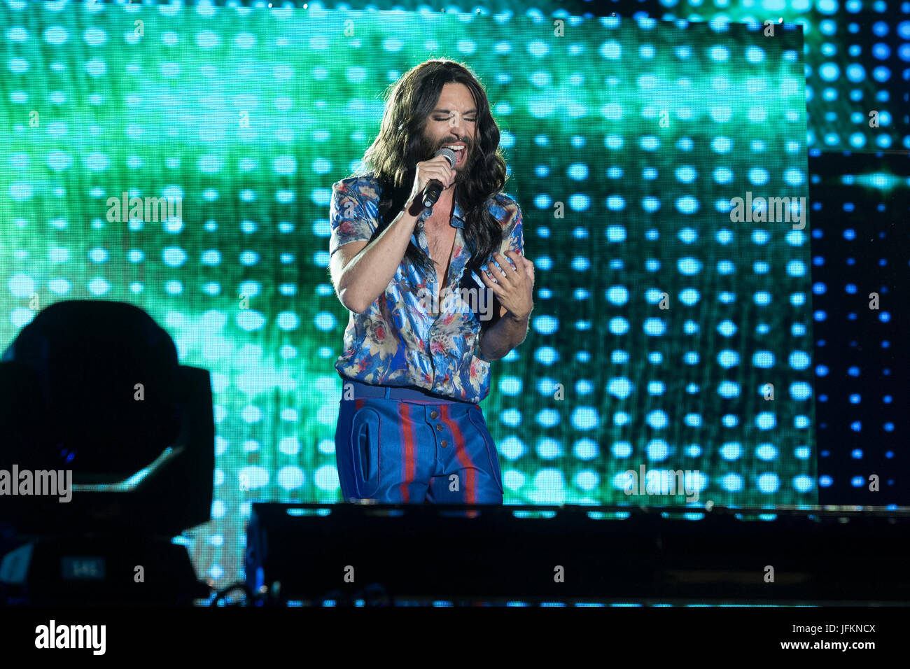 Madrid, Spain. 02nd July, 2017. Singer Conchita Wurst during the ...