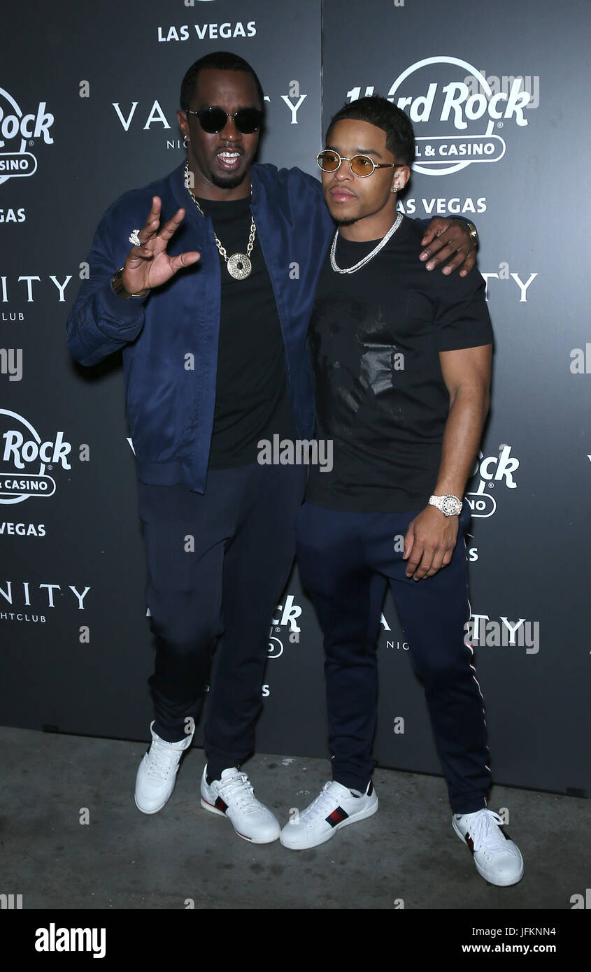 Las Vegas, USA. 1st July, 2017. Sean Puff Daddy Combs, Justin Combs ...