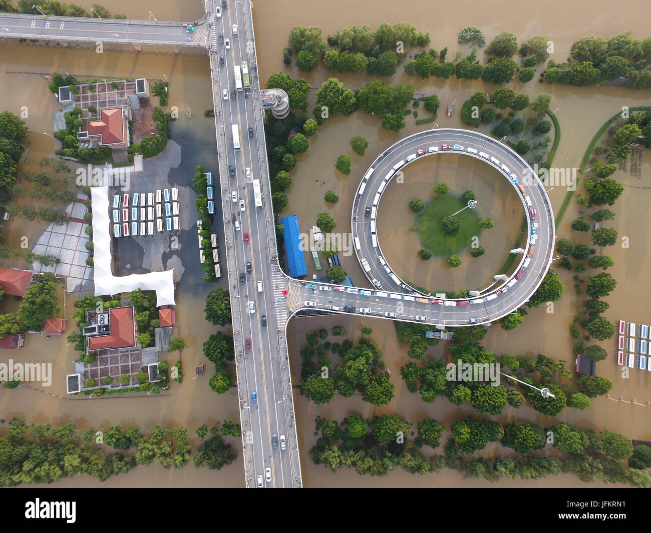 Changsha, China's Hunan Province, China. 2nd July, 2017. The submerged ...