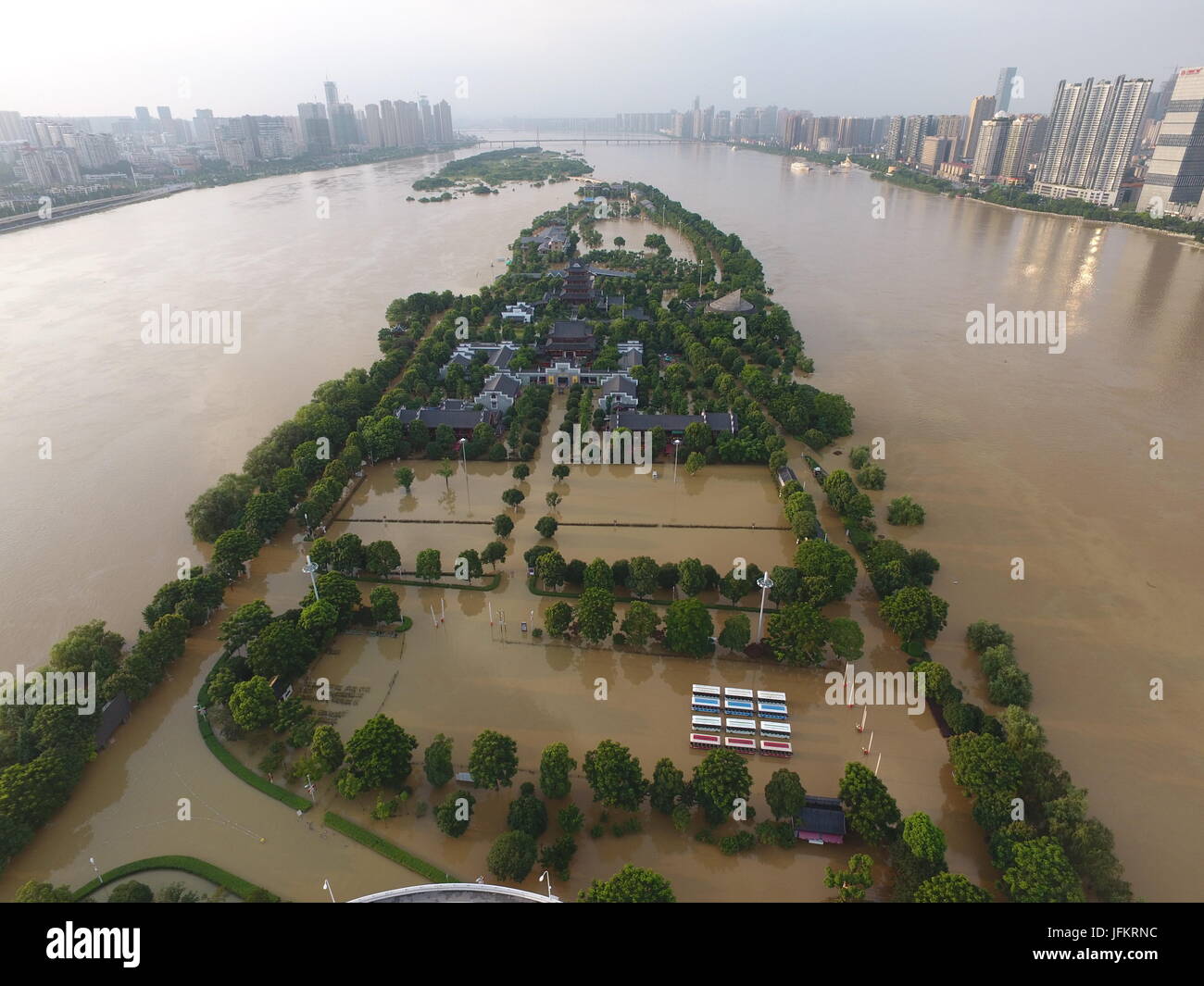Changsha, China's Hunan Province, China. 2nd July, 2017. The submerged ...