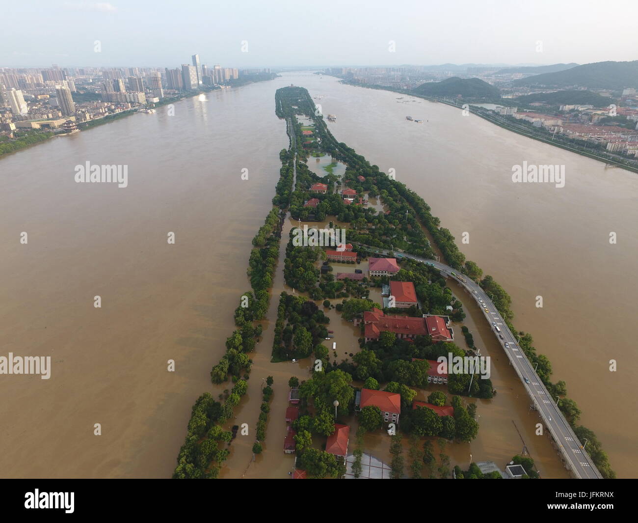 Changsha, China's Hunan Province, China. 2nd July, 2017. The submerged ...