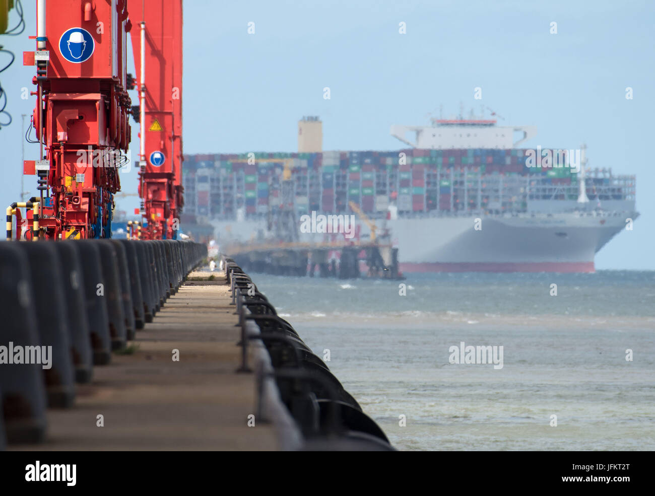 Wilhelmshaven, Germany. 02nd July, 2017. The newly-built container ship ...