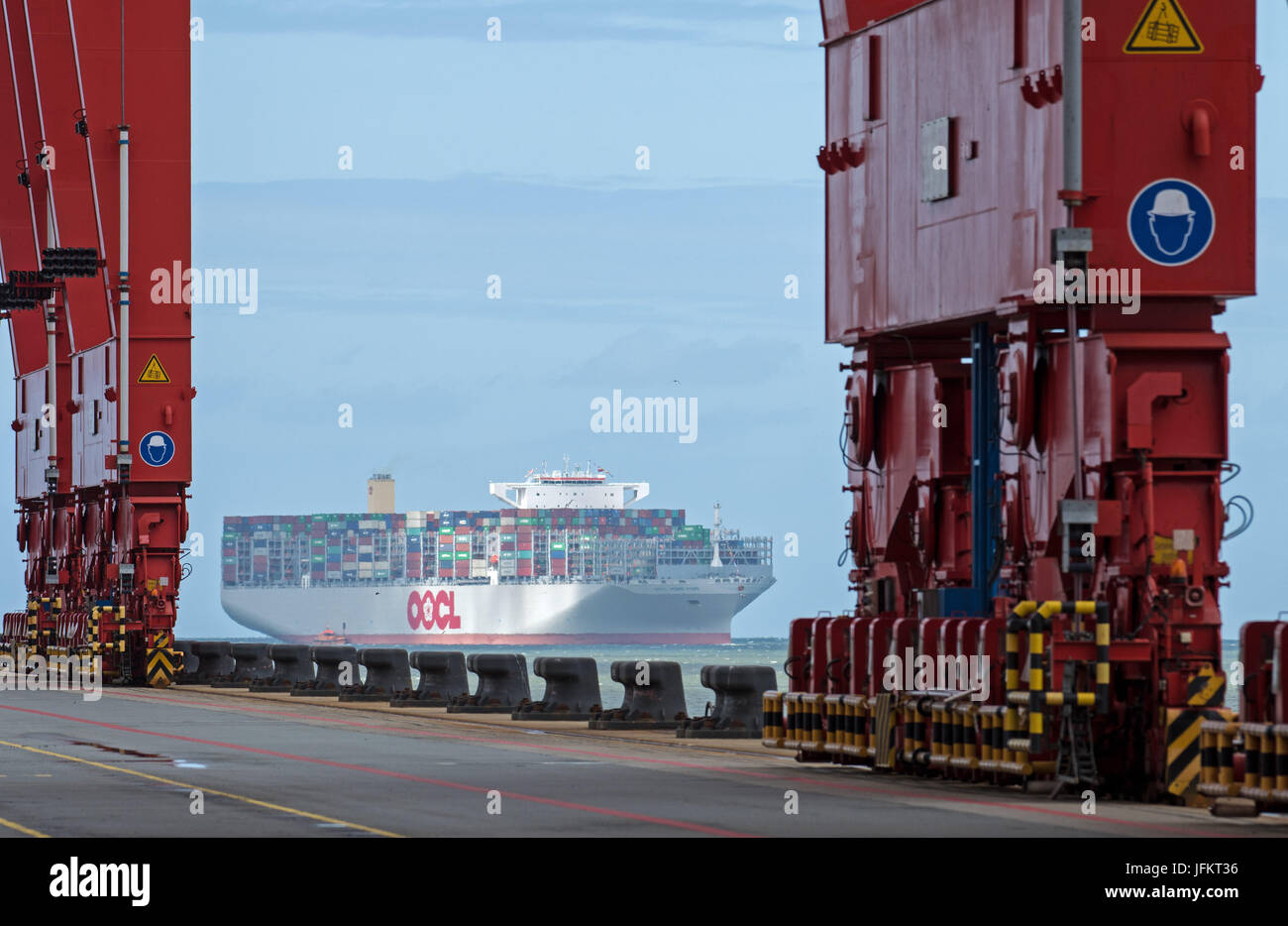 Wilhelmshaven, Germany. 02nd July, 2017. The newly-built container ship ...
