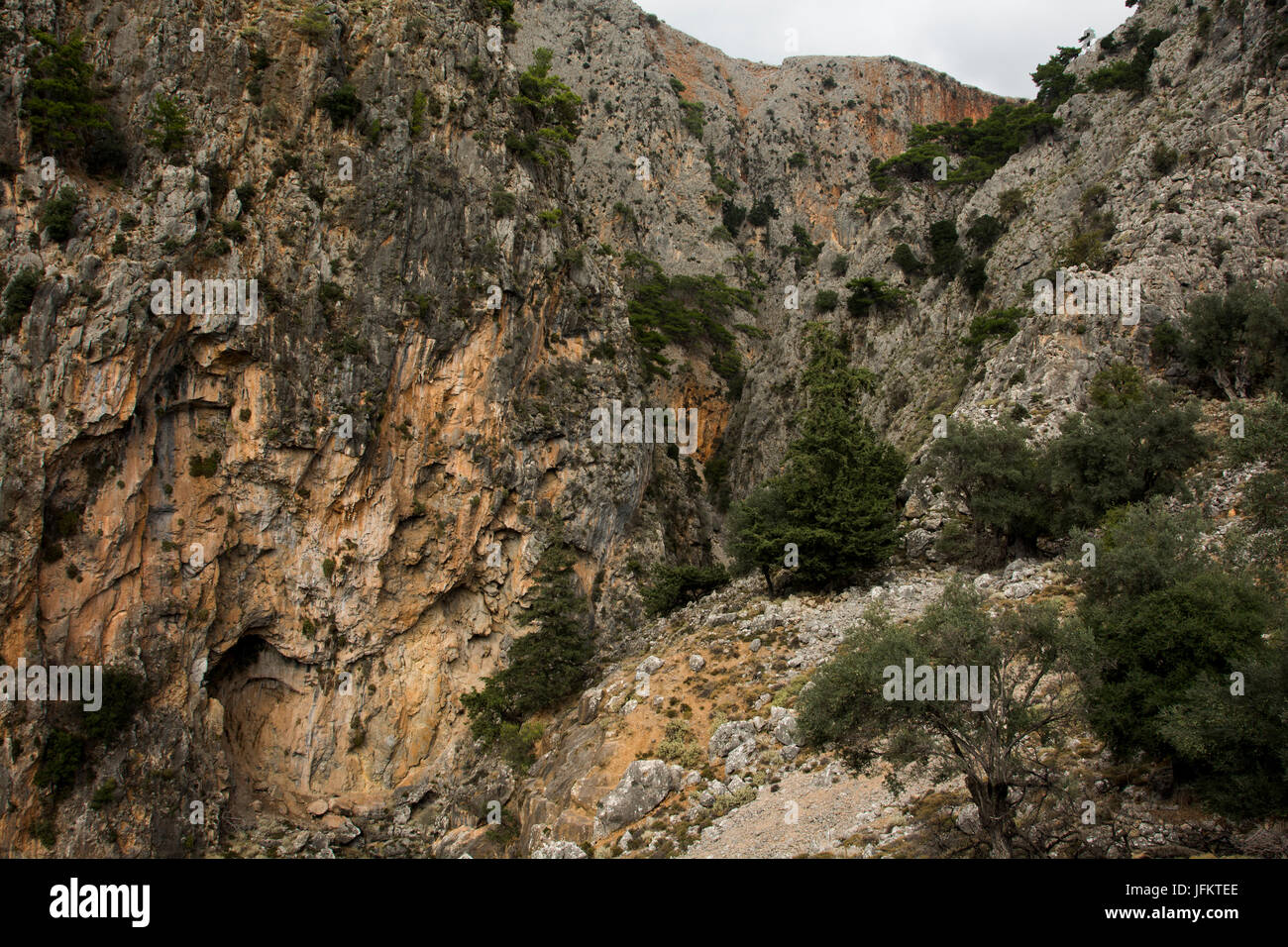 Aradena Gorge is a deep limestone canyon running from the Lefka Ori or ...